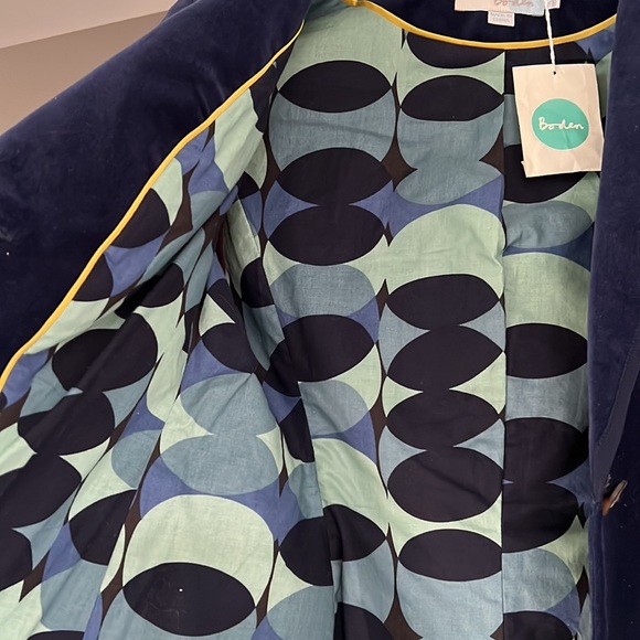 Boden | Jackets & Coats | Boden New Navy Velvet Blazer 6r | Poshmark